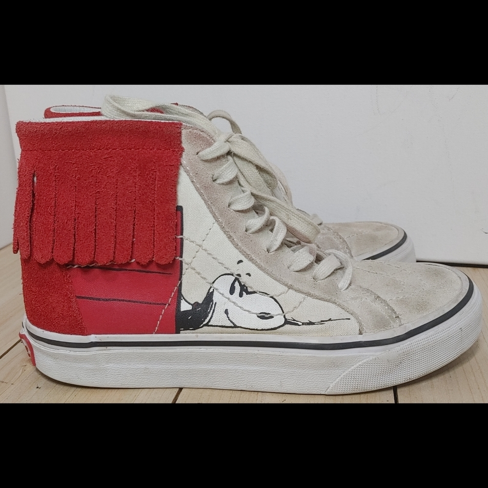 Vans Sk8 Hi Moc Peanuts Snoopy Collab Red Sneakers - Gem